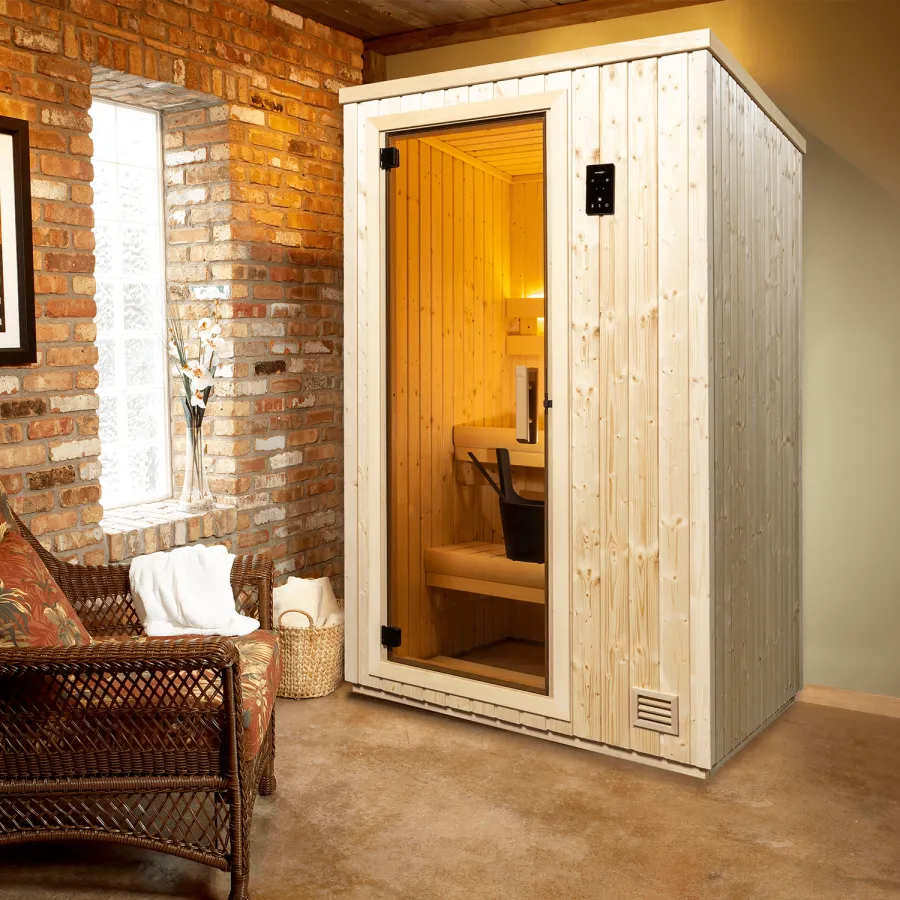 4' x 4' NorthStar Indoor Sauna - Finnleo Saunas | New England Spas